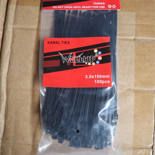 Jual TALI RIPET / KABEL TIES / CABLE TIE 150X3.5MM / 15CM - HITAM PACK ...