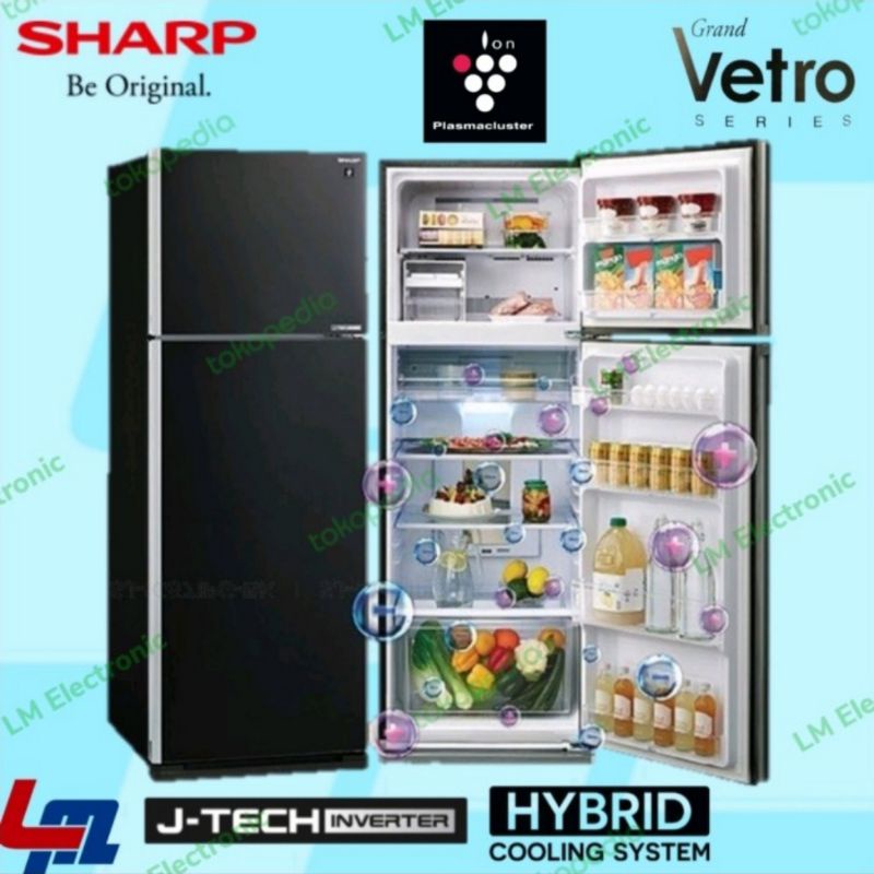 Jual SHARP Kulkas 2 Pintu SJ-IG571PG-BK J-Tech Inverter Compressor ...