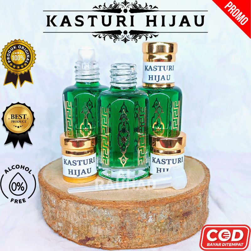 Jual PARFUM SHOLAT/MINYAK WANGI SHOLAT/KASTURI HIJAU 12ML/BIBIT MURNI NON ALKOHOL | Shopee Indonesia