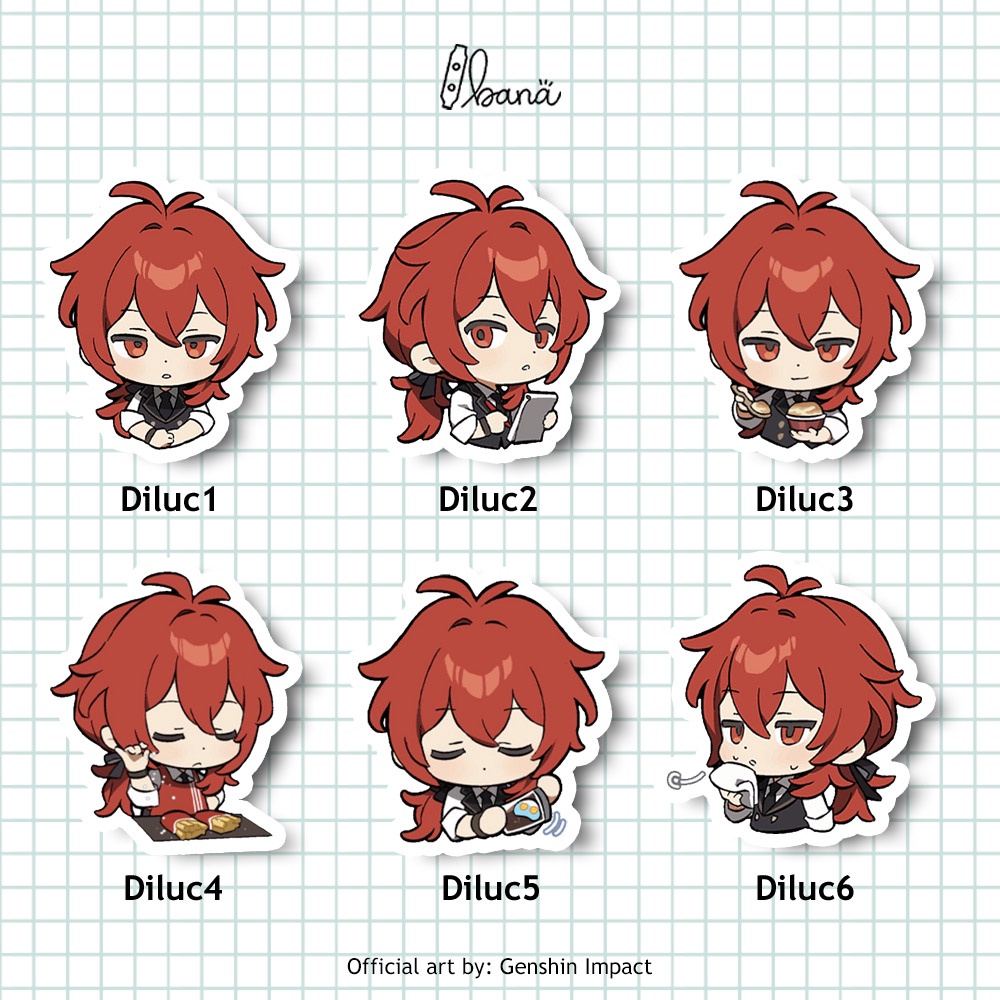 Jual Stiker Genshin Impact DILUC Sticker Vinyl Waterproof Bijian | BANA ...