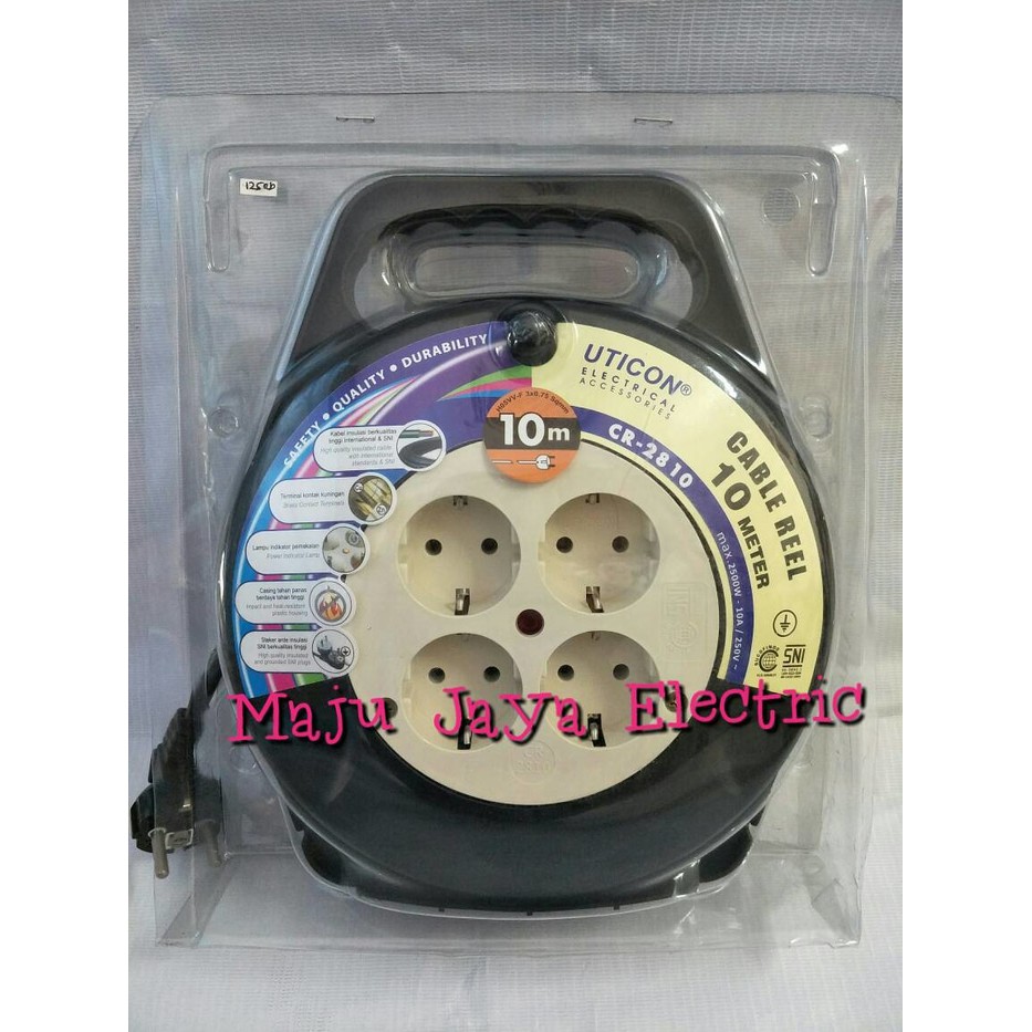 Jual Cable Reel / Kabel Roll Uticon CR-2810 CR2810 10 meter 10m Kabel ...