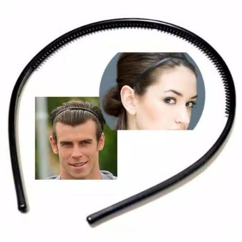 Jual L2 Bando Rambut Lidi Hitam Polos |Bando Pria Cowok Sport | Bando ...