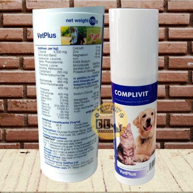 Jual VetPlus COMPLIVIT 150 gr - vitamin hewan kucing anjing | Shopee ...
