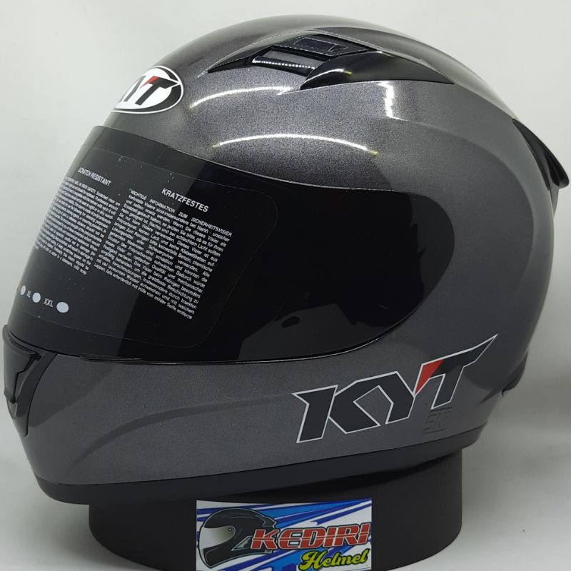 Jual Helm Full face KYT R10 Solid polos ori black doff white abu paket ...