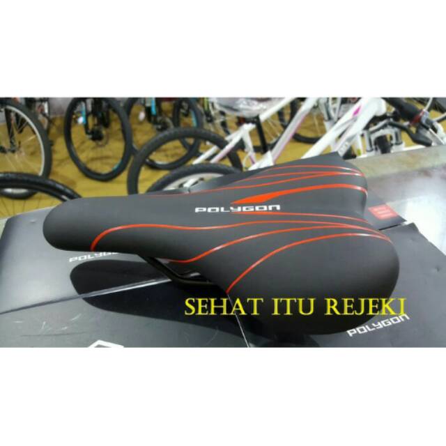 Jual SADEL SEPEDA / SADDLE MTB POLYGON (BLACK/RED) "EXCLUSIVE SERIES ...