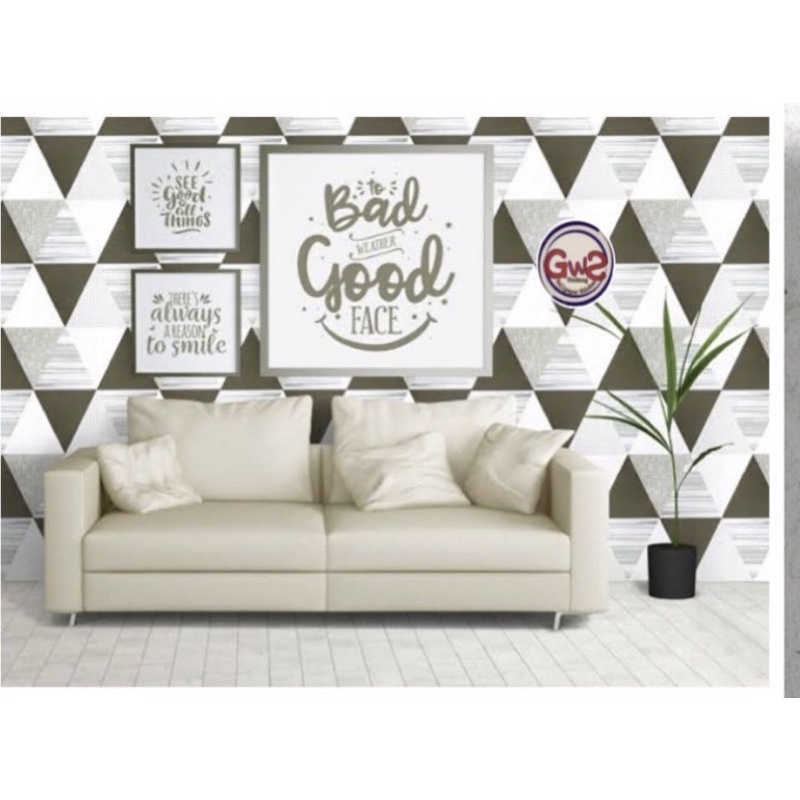 Jual [1 meter dan 5 meter] wallpaper sticker wallstiker motif segitiga ...