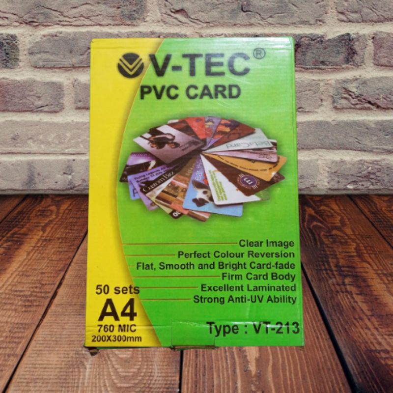 Jual PVC ID CARD KERTAS/BAHAN ID CARD V-TECH 200mm x 300mm/50Set ...