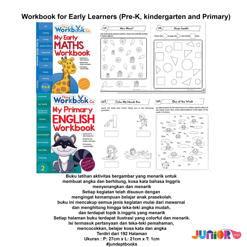 Jual Workbook for Early Learners (Pre-K, Kindergarten, and Primary ...