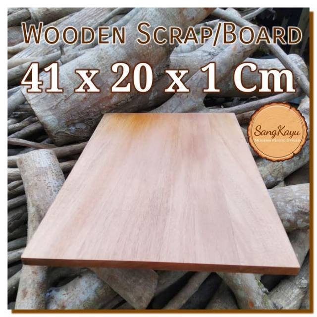 Jual Wooden board scrap 41x20x1 cm papan kayu Wood tray nampan alas ...