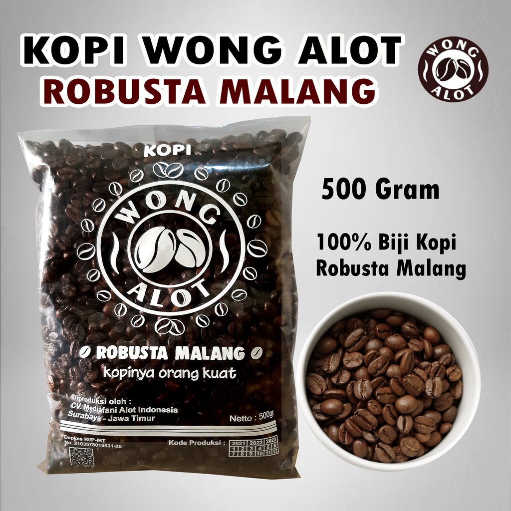 Jual Biji Kopi Robusta Wong Alot 500 gram Malang | Shopee Indonesia