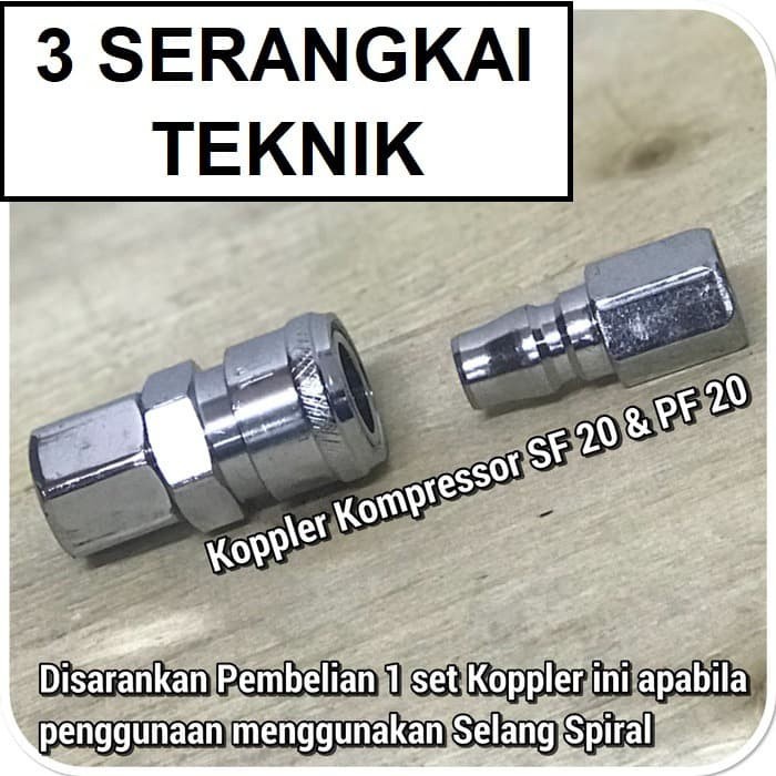 Jual Koppler Coupler SF 20 - PF 20 u/ Selang Kompresor Angin Recoil ...