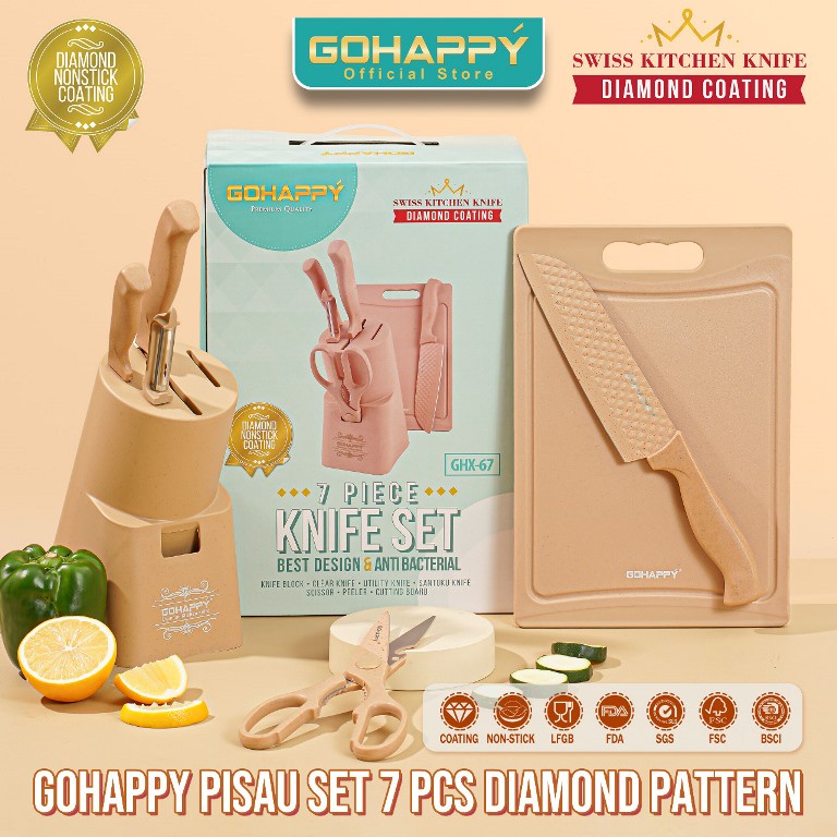 Jual PISAU SET DIAMOND 7 PCS Choco GHX67 Best Design non-stick | Shopee ...
