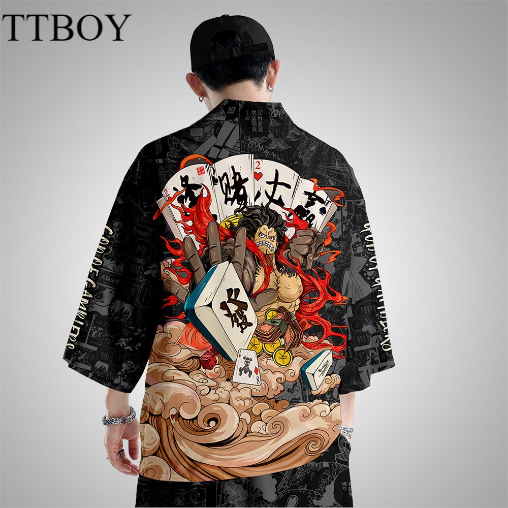 Jual COD 2022 New Japanese Cartoon Anime Hitam One Piece Luffy Fashion ...