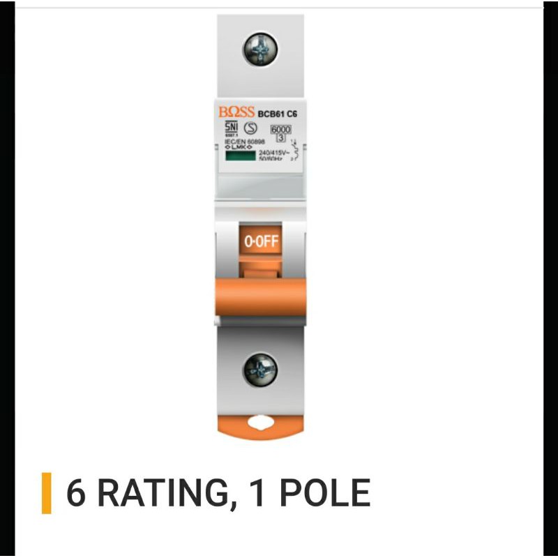Jual Mcb Boss 1 pole 6 ampere 10 KA | Shopee Indonesia
