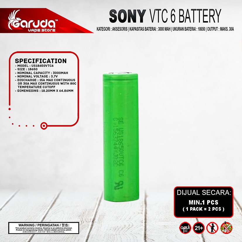 Jual Battery VTC 6 Sony 1Pack (2Pcs) 100% Authentic | Shopee Indonesia