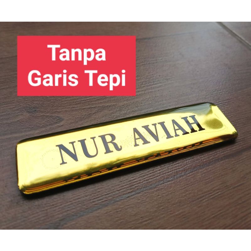 Jual Name Tag Papan Nama Warna Gold Emas Mengkilat - Peniti - Magnet # ...