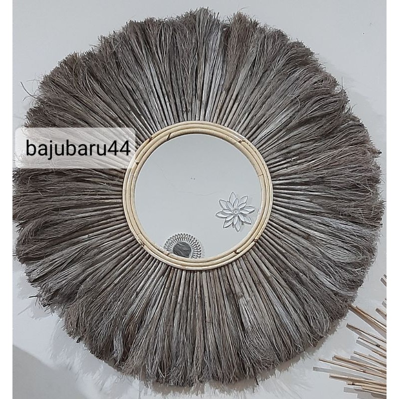 Jual cermin hiasan rotan GIMBAL full 70, cermin 25cm | Shopee Indonesia