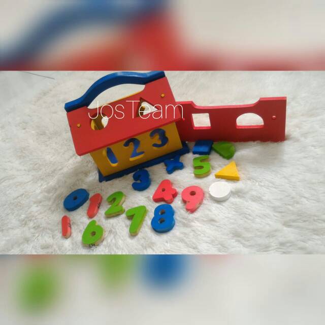 Jual Rumah angka - Mengenal angka - mengenal geometri - mainan kayu ...