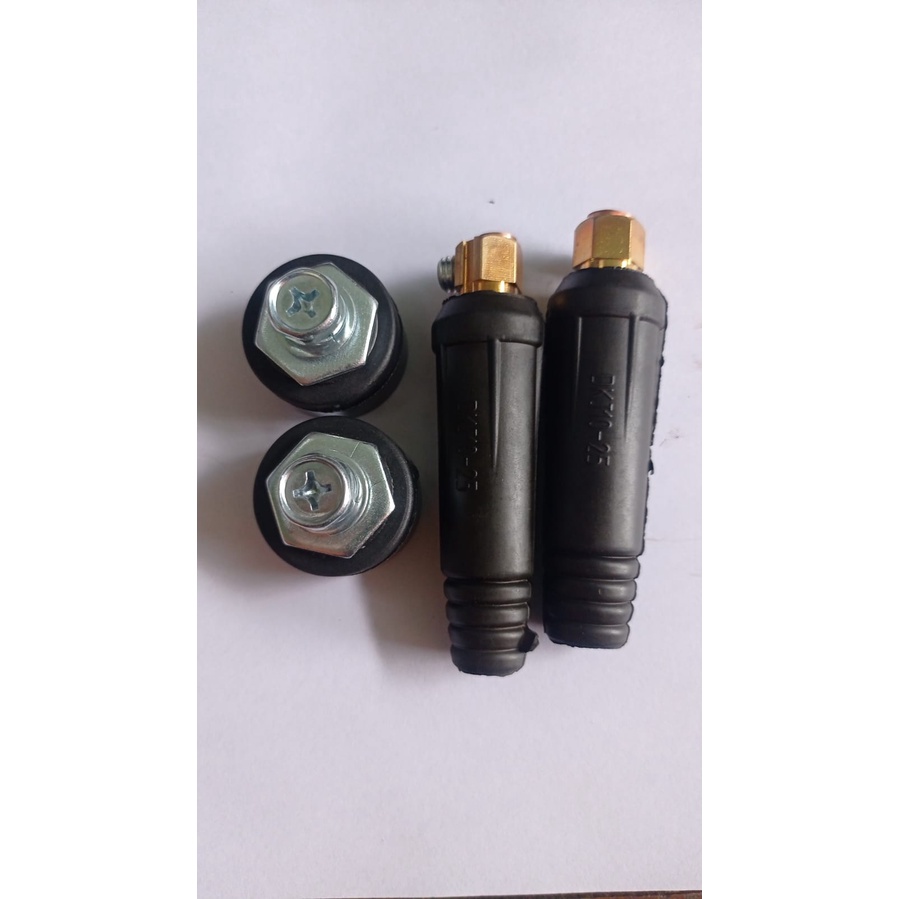 Jual 1 SET KONEKTOR MESIN LAS SOCKET KABEL TRAVOLAS SET Male-Female 10 ...