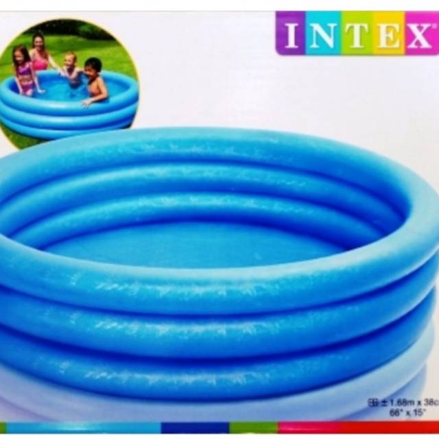 Jual kolam renang tiup intex 3-RING pool 168cm blue pool #58846 ...
