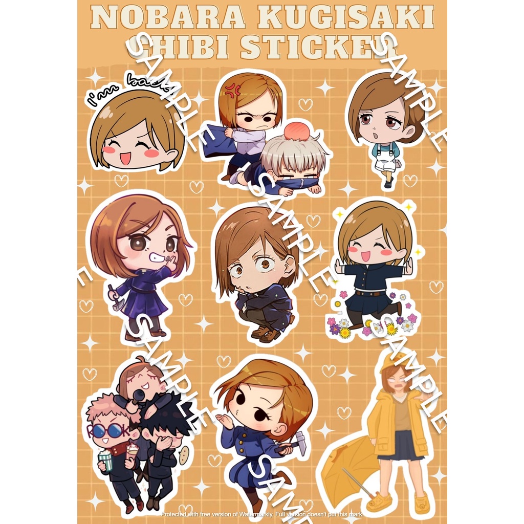 Jual STICKER SET JUJUTSU KAISEN CHIBI VERSION GOJO SAKUNA MEGUMI NOBARA ...