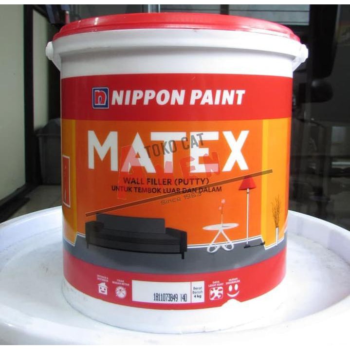 Jual NIPPON PAINT MATEX WALL FILLER PUTTY 4KG / CAT DEMPUL PLAMIR TEMBOK | Shopee Indonesia
