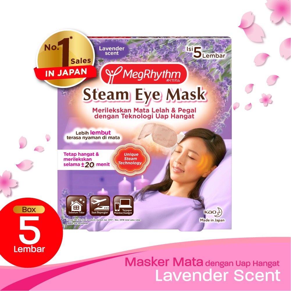 Jual Megrhythm Masker Mata Steam Eye Mask Lavender Scent 5 pcs ...
