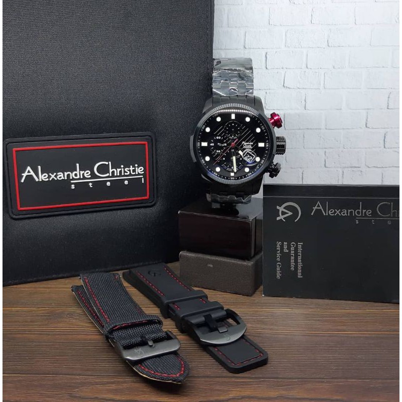 Jual Jam Tangan Alexandre Christie AC6163 Black AC 6163 MC Original ...