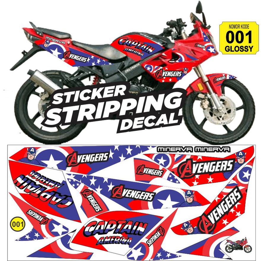 Jual Sticker Decal Striping Minerva MX 2008 Variasi Glossy ARS03 Semua ...