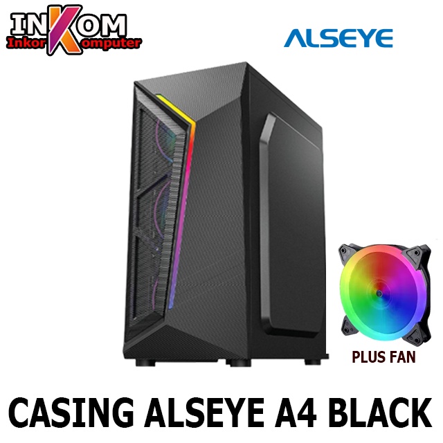 Jual Alseye PC Casing Gaming Case A4 HITAM Plus Fan | Shopee Indonesia