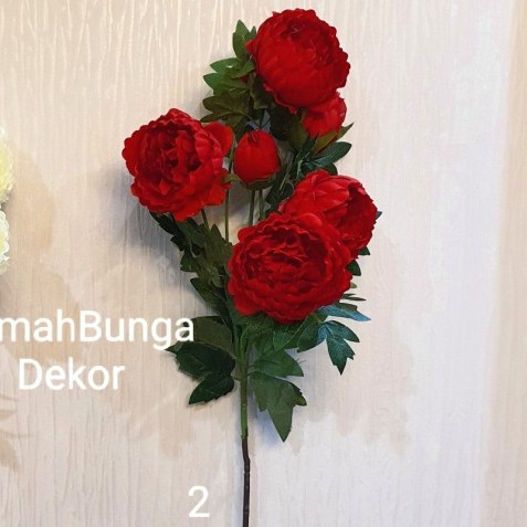 Jual Bunga Peony Mutan Artificial Plastik Cabang 7 ( Ada 5 Warna ...