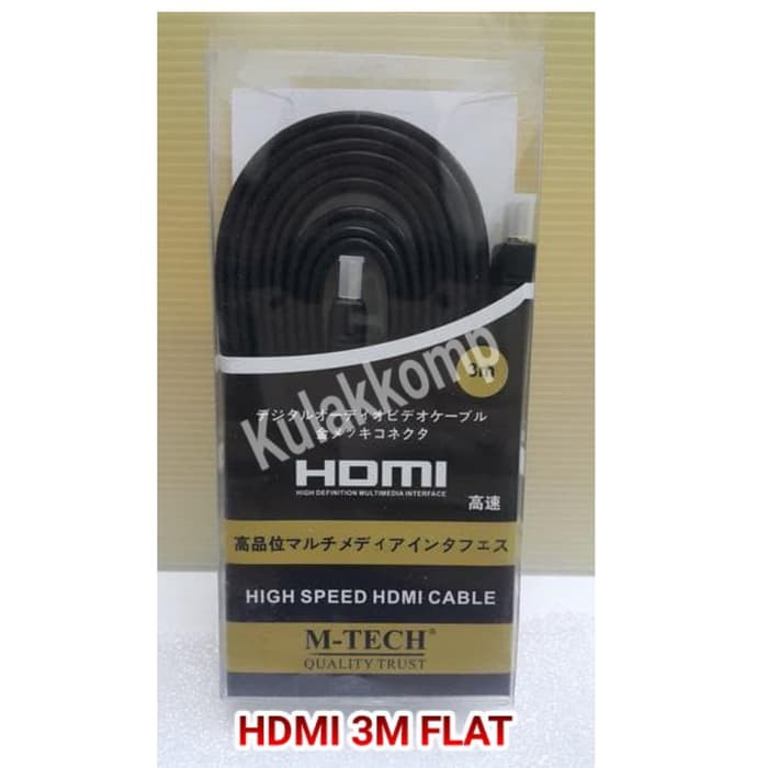 Jual KABEL HDMI 3M FLAT/PIPIH V1.4 3D 1080P (HDMI TO HDMI) | Shopee ...