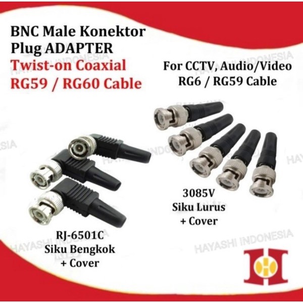 Jual Connector Jack Konektor Jek BNC Drat CCTV RG6 RG59 Male Female Taiwan | Shopee Indonesia