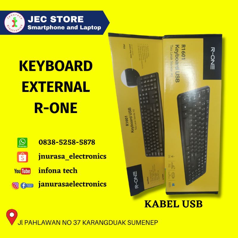 Jual KEYBOARD EKSTERNAL R-ONE R1601 (KABEL USB) | Shopee Indonesia