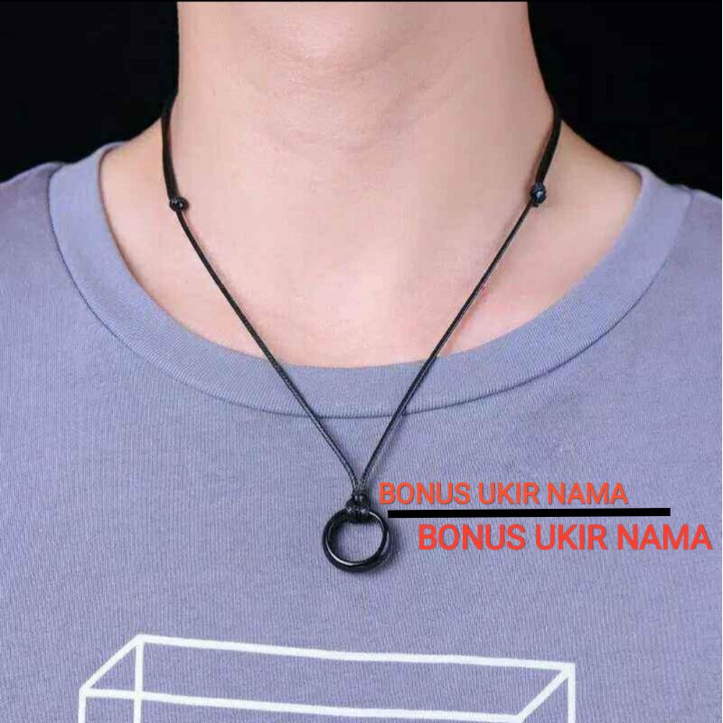 Jual KALUNG TALI HITAM BANDUL CINCIN | KALUNG COWOK | kalung kekinian ...