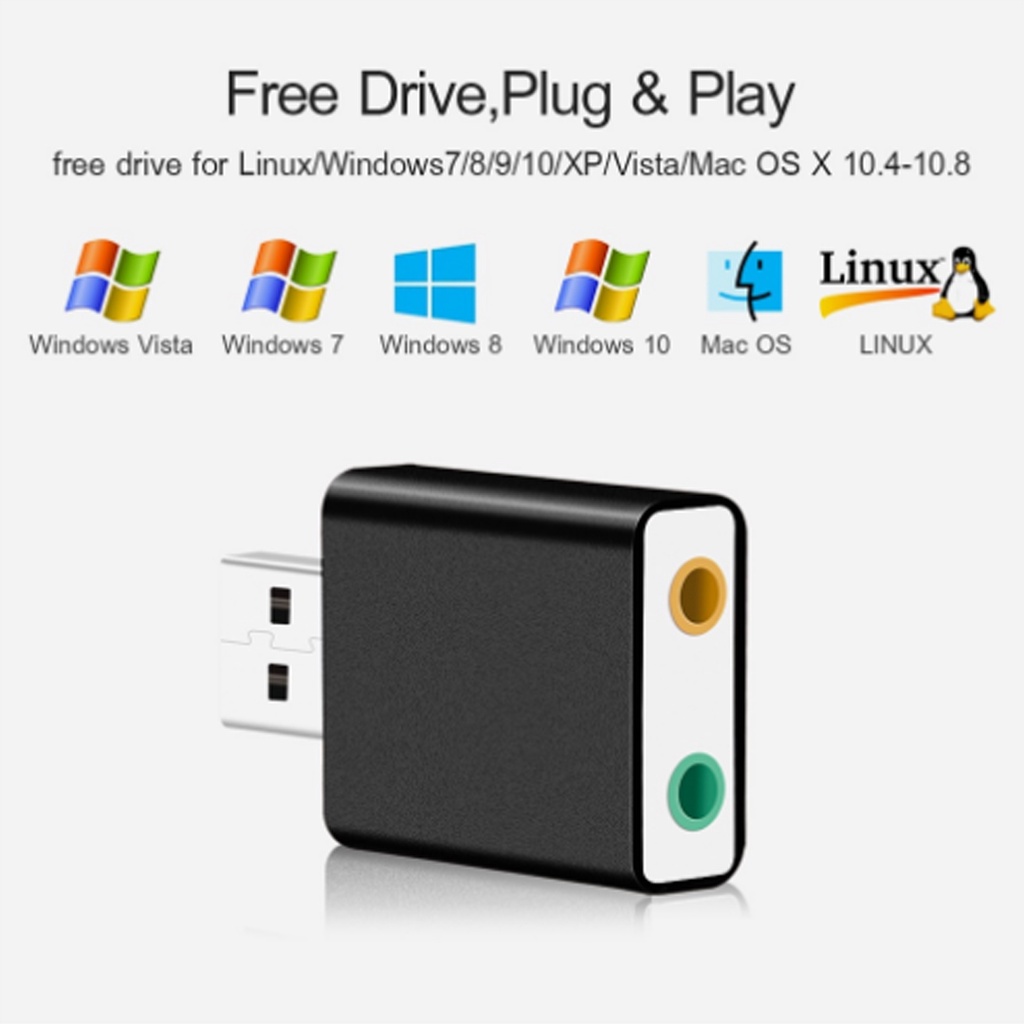 Jual Sound Card Converter USB To 3.5mm Audio Splitter For Speaker Sound ...