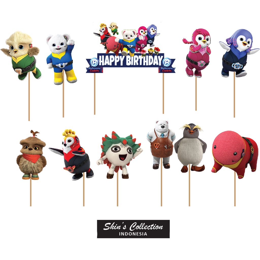 Jual Cake topper Badanamu Cadets 1 set isi 11 pcs | Shopee Indonesia