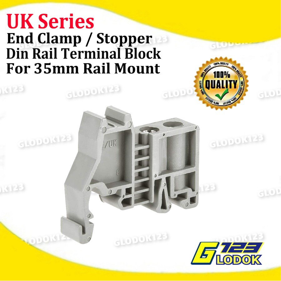 Jual Stopper Terminal Block Blok Din Rail End Clamp 2 Screw Baut 35 Mm E/UK - 20pcs | Shopee ...