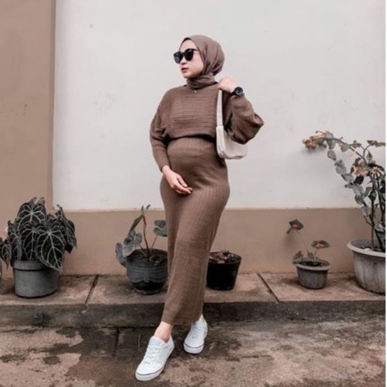 Jual [PREMIUM] One Set Batwing Rajut // Setelan Rajut Batwing // One ...