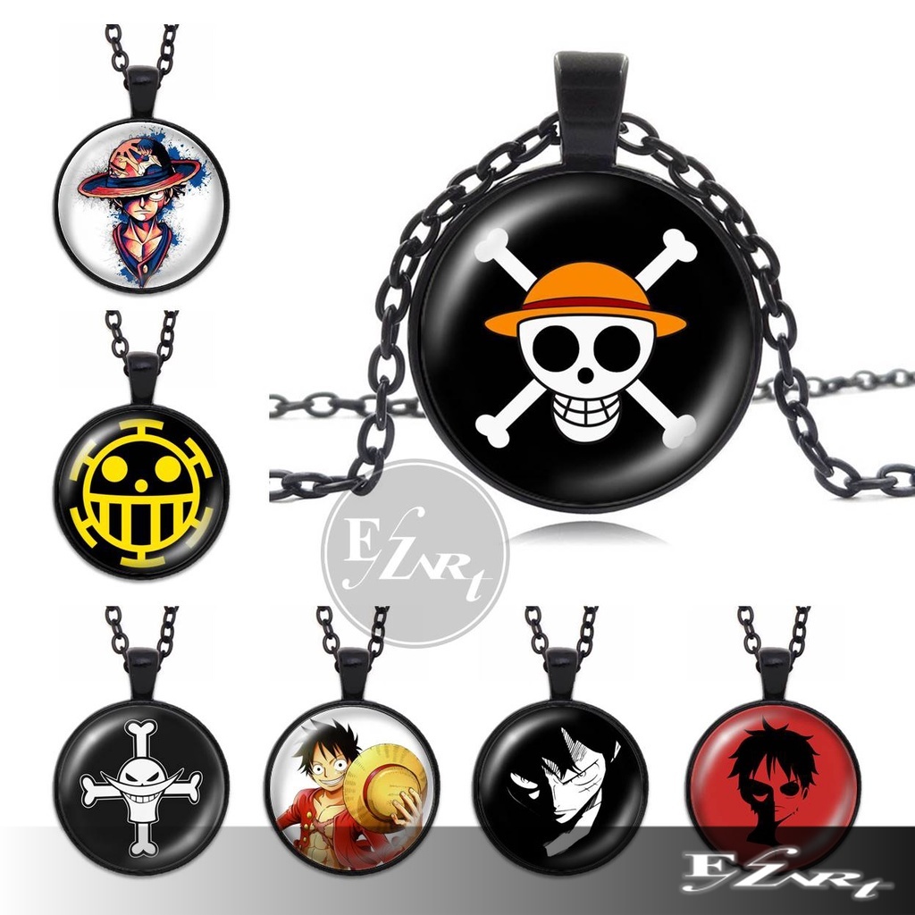 Jual [EZ Art] KALUNG LIONTIN KACA ANIME ONE PIECE TALI KULIT RANTAI ...