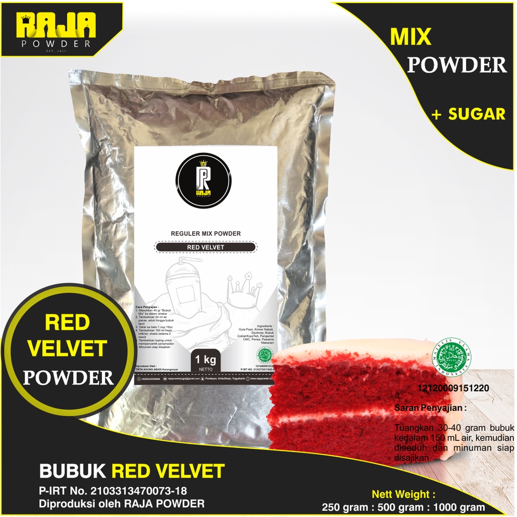 Jual Bubuk Red Velvet Bubuk Minuman Red Velvet Powder 1 kg / 1000 gram ...