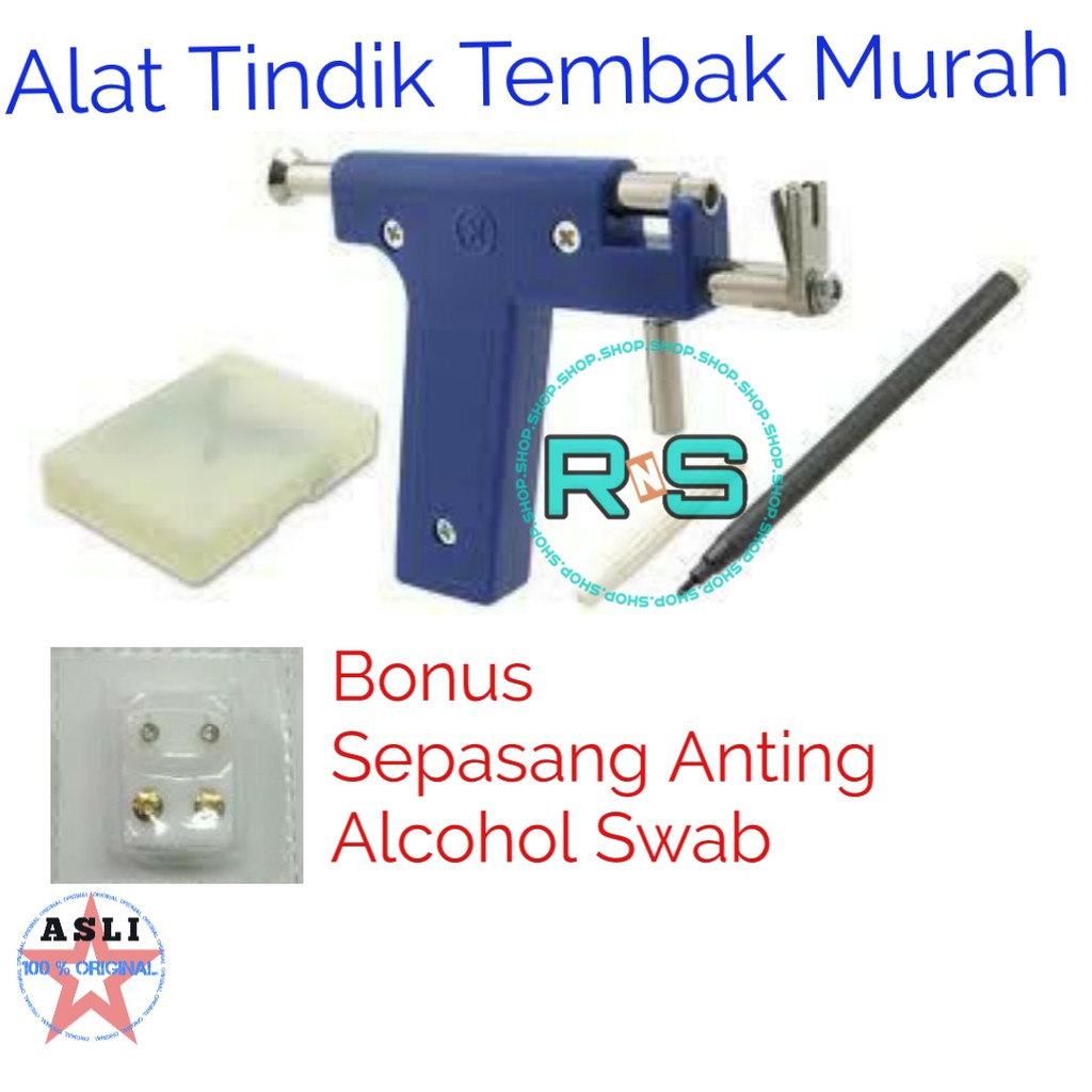 Jual Bergeon Alat Tindik Telinga Model Tembak Bonus Anting dan alcohol ...