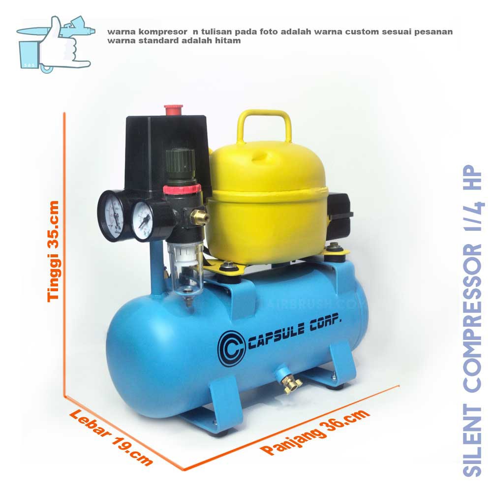 Jual mini kompresor silent - compressor silent airbrush - tabung ...