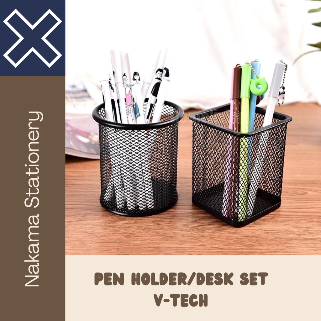 Jual TEMPAT PULPEN ALAT TULIS PENSIL BESI JARING PEN HOLDER MEJA DESK ...