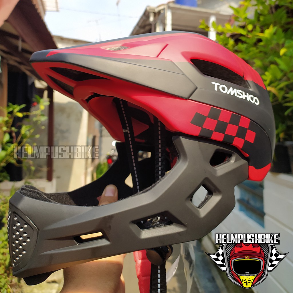 Jual HELM PUSH BIKE BALANCE BIKE FULL FACE MERK TOMSHCO WARNA HITAM ...