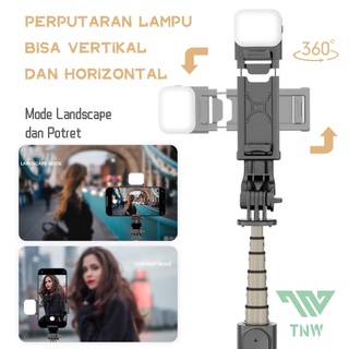 Jual TNW Mini Selfie Stick Tongsis Bluetooth Tripod LED Fill Light ...