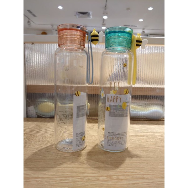 Jual miniso Bee series high borosilicate glass bottle 380mL | Shopee ...