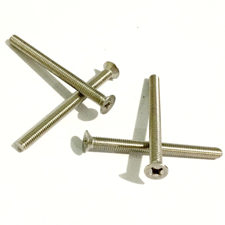 Jual Baut Verseng JF FLAT HEAD Stainless Steel 304 M6 X 80 Obeng Plus Anti Karat Tahan Korosi ...