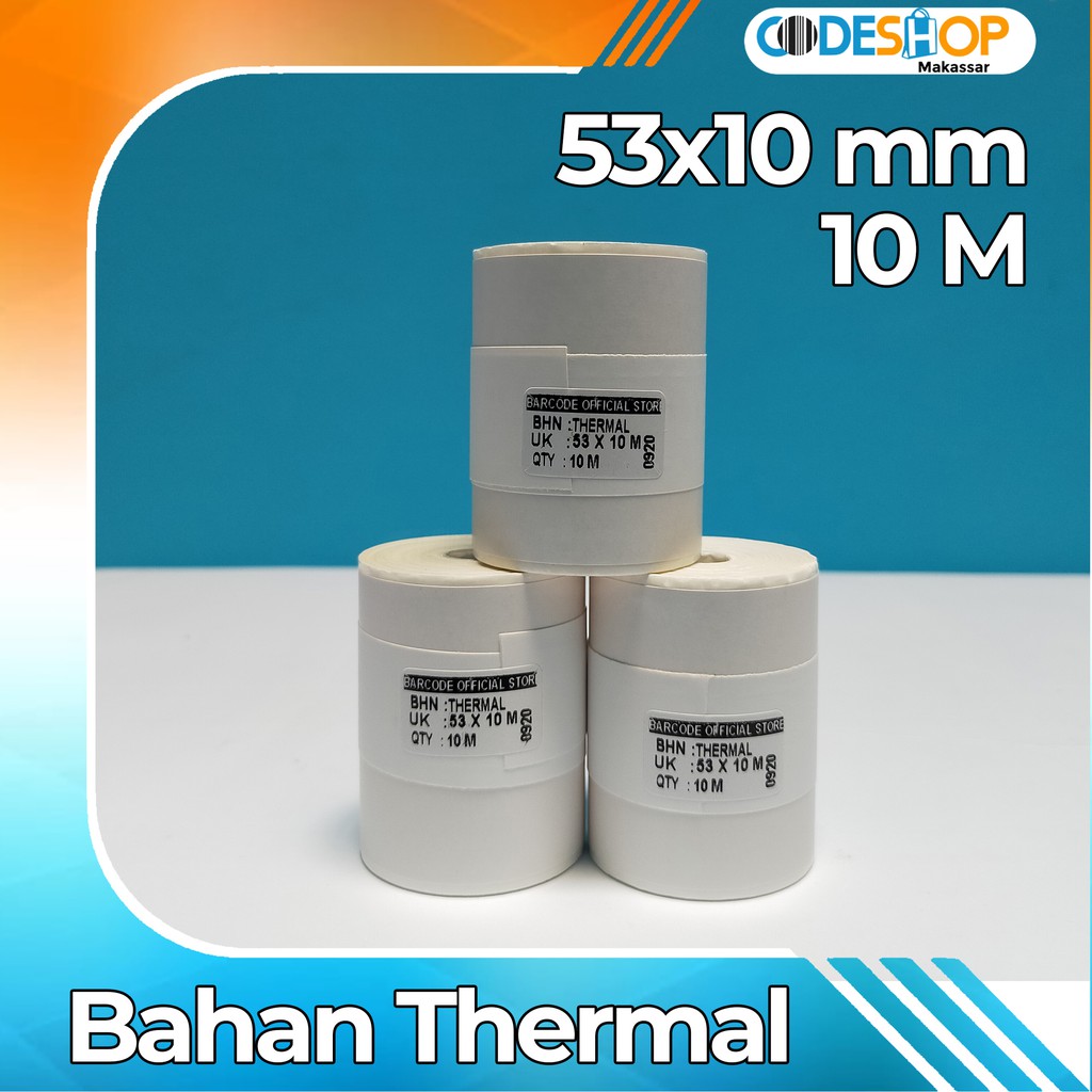 Jual KERTAS BARCODE THERMAL 53 X 10 METER - LABEL THERMAL CONTINUOUS ...