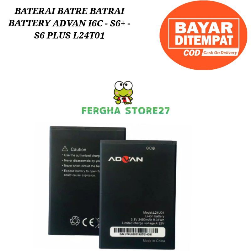 Jual BATERAI BATRE BATRAI BATTERY ADVAN I6C - S6+ - S6 PLUS L24T01 ...